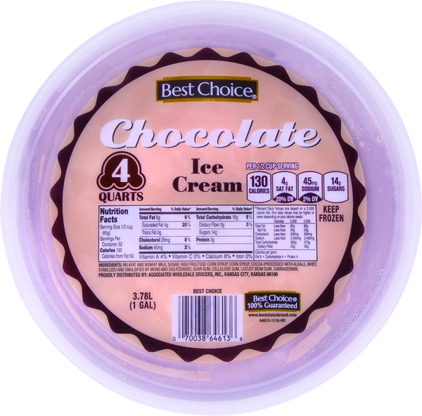 LinnThriftway : Best Choice Chocolate Ice Cream Pail 128 oz