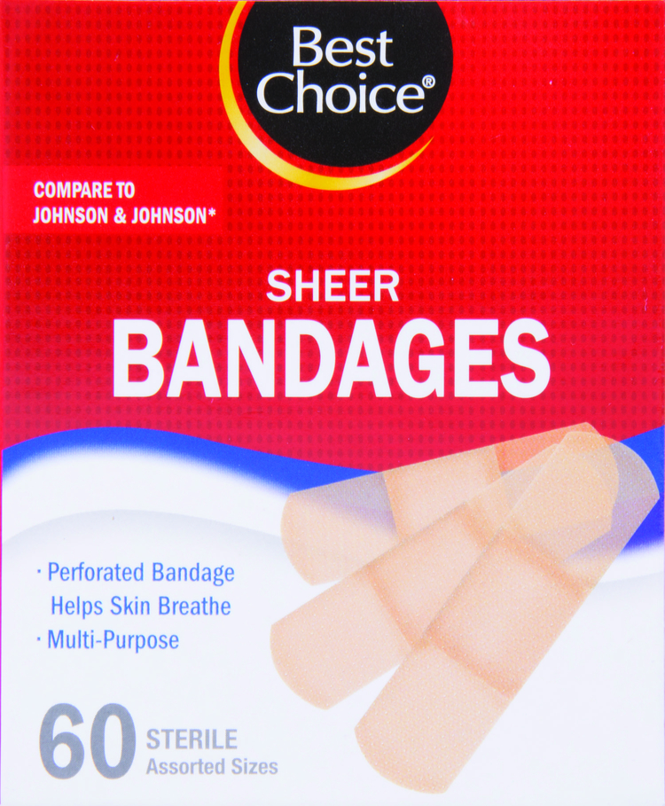 Mosers Foods : Best Choice Sheer Strips Assorted Sterile 60 ct